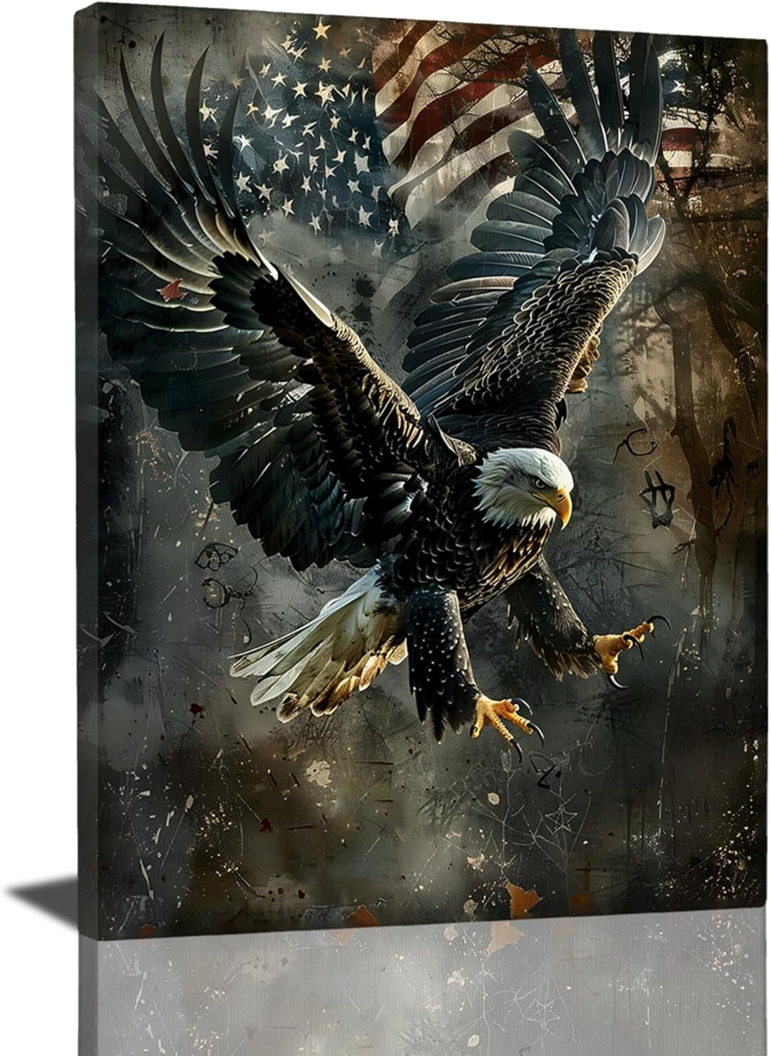 AVOI Vintage Eagle Canvas Print Wall Art 16"x24" for Living Room ...