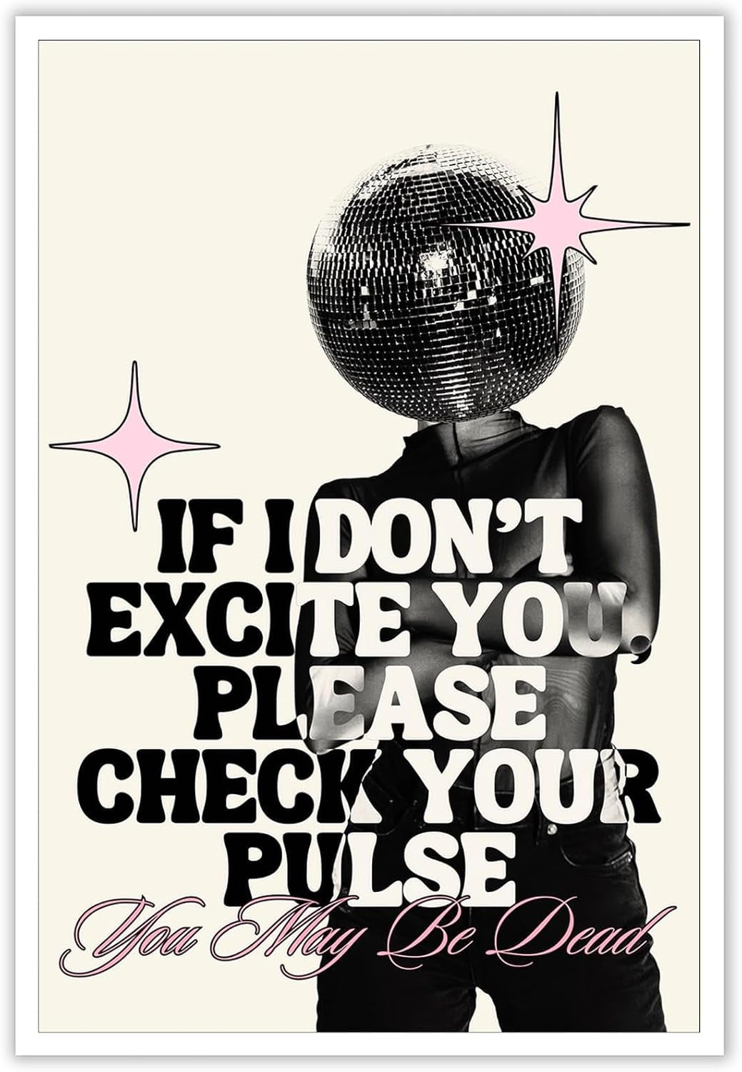 AVOI Vintage Funky Disco Ball Poster Funny Hot Girl If I Don T Excite ...