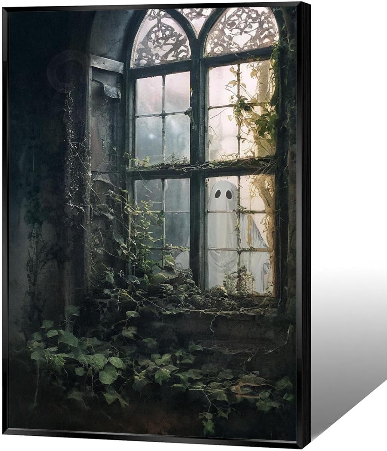 AVOI Vintage Halloween Canvas Wall Art Ghost Outside The Window Poster ...