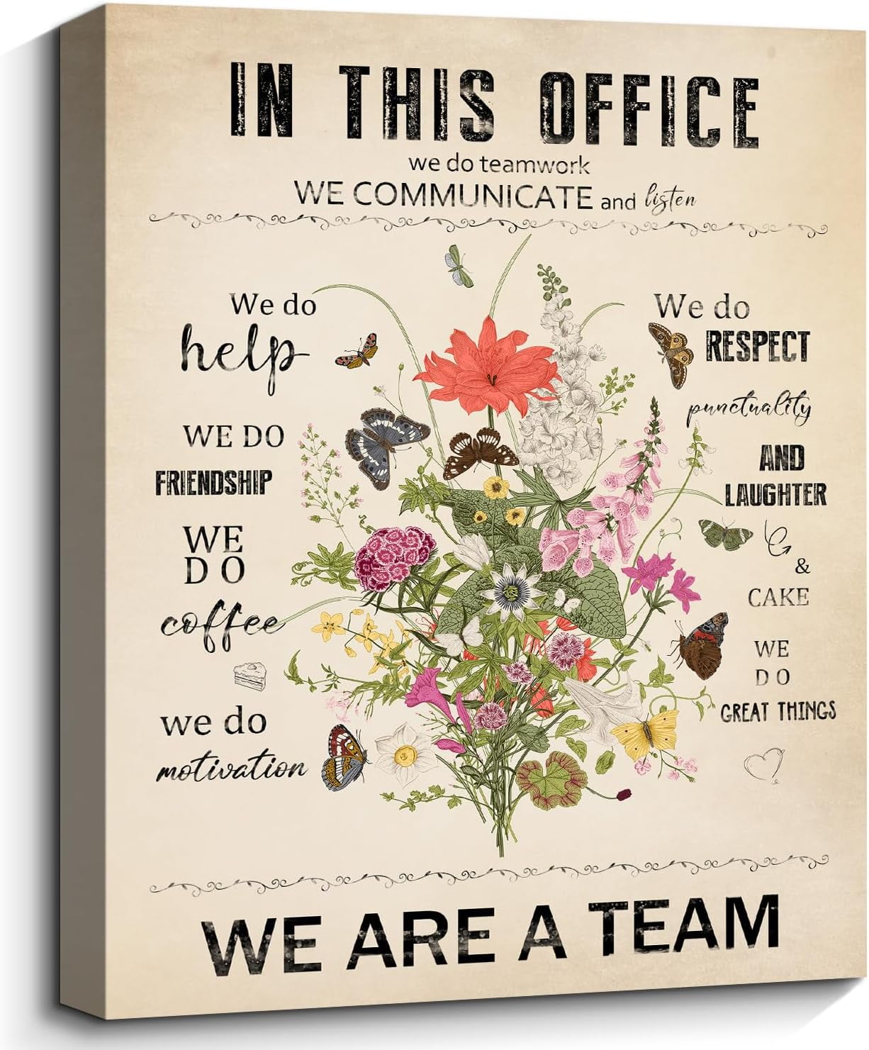 AVOI Vintage Inspirational Office Wall Decor Rustic Wildflower ...