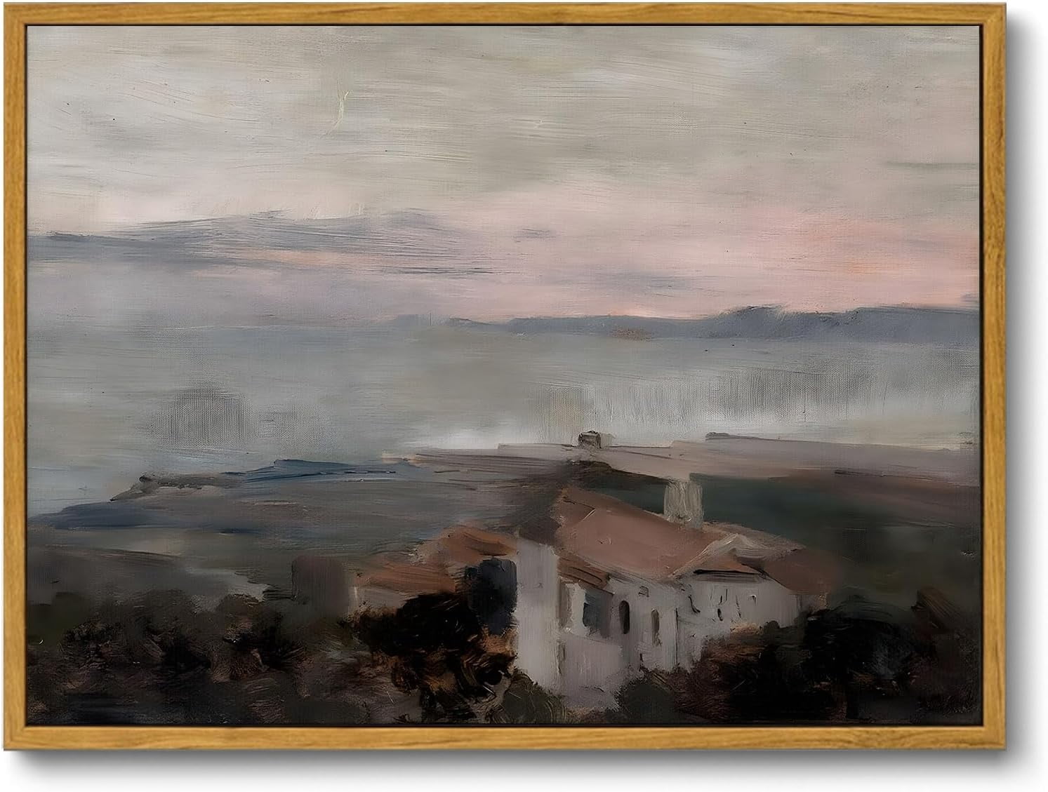 AVOI Vintage Landscape Canvas Wall Art Framed Natural Scenery Painting ...