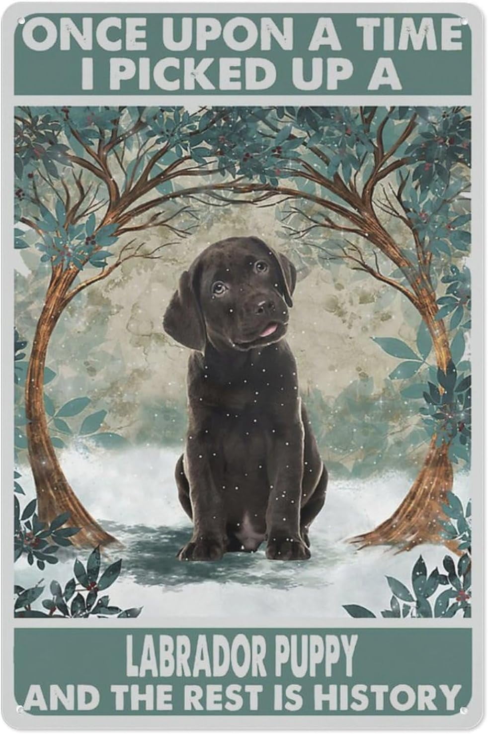 AVOI Vintage Metal Sign Labrador Wall Decor Hanging Art, Once Upon A ...