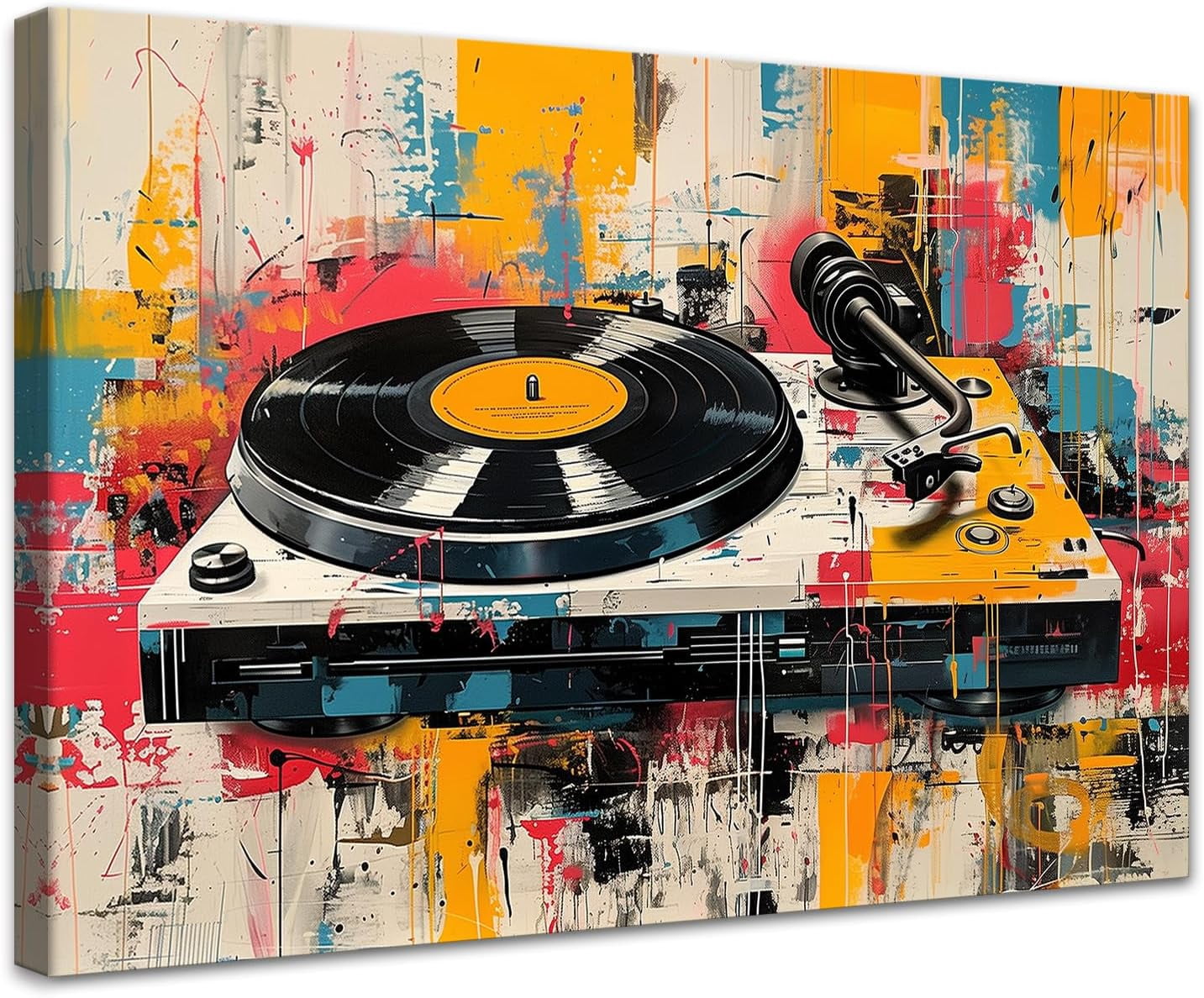 AVOI Vintage Music Record Canvas Wall Art, 12 x 16 inches, Retro DJ ...