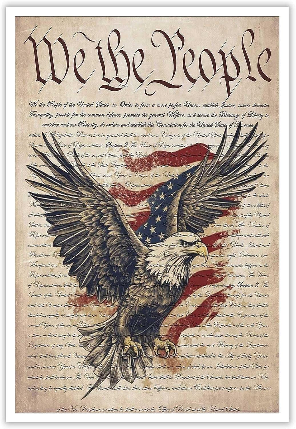 AVOI Vintage Patriotic Bald Eagle Animal Posters Usa Independence Day ...