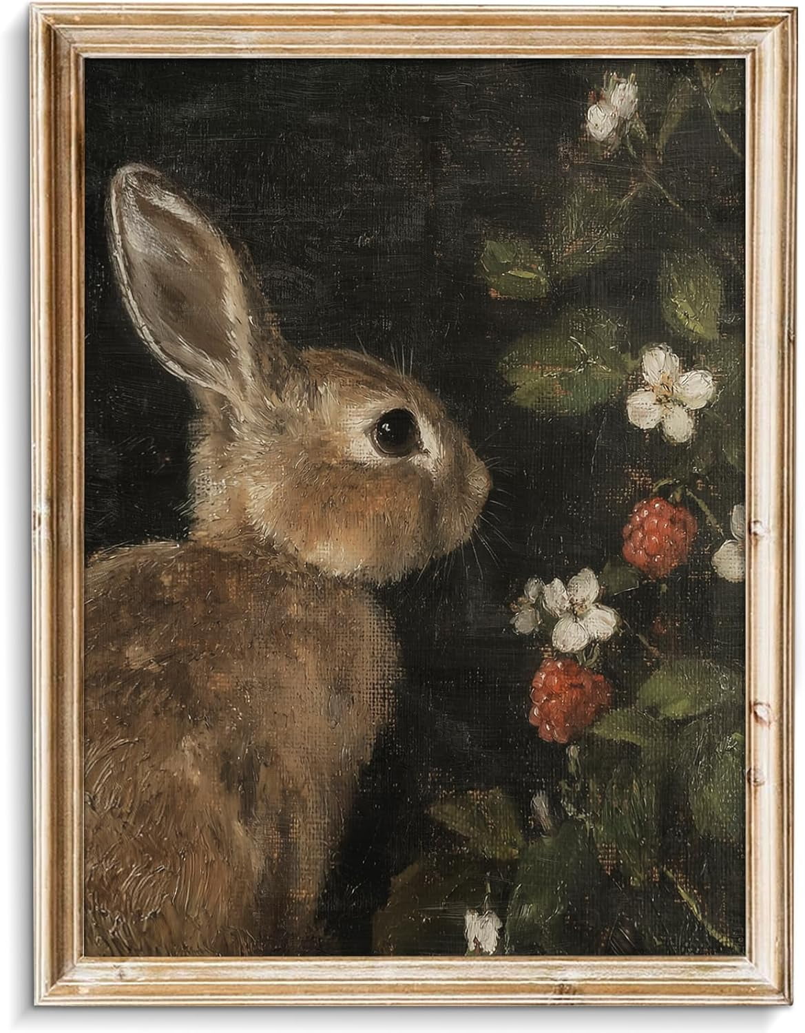AVOI Vintage Rabbit Wall Art, Farmhouse Canvas Painting, Easter Bunny ...