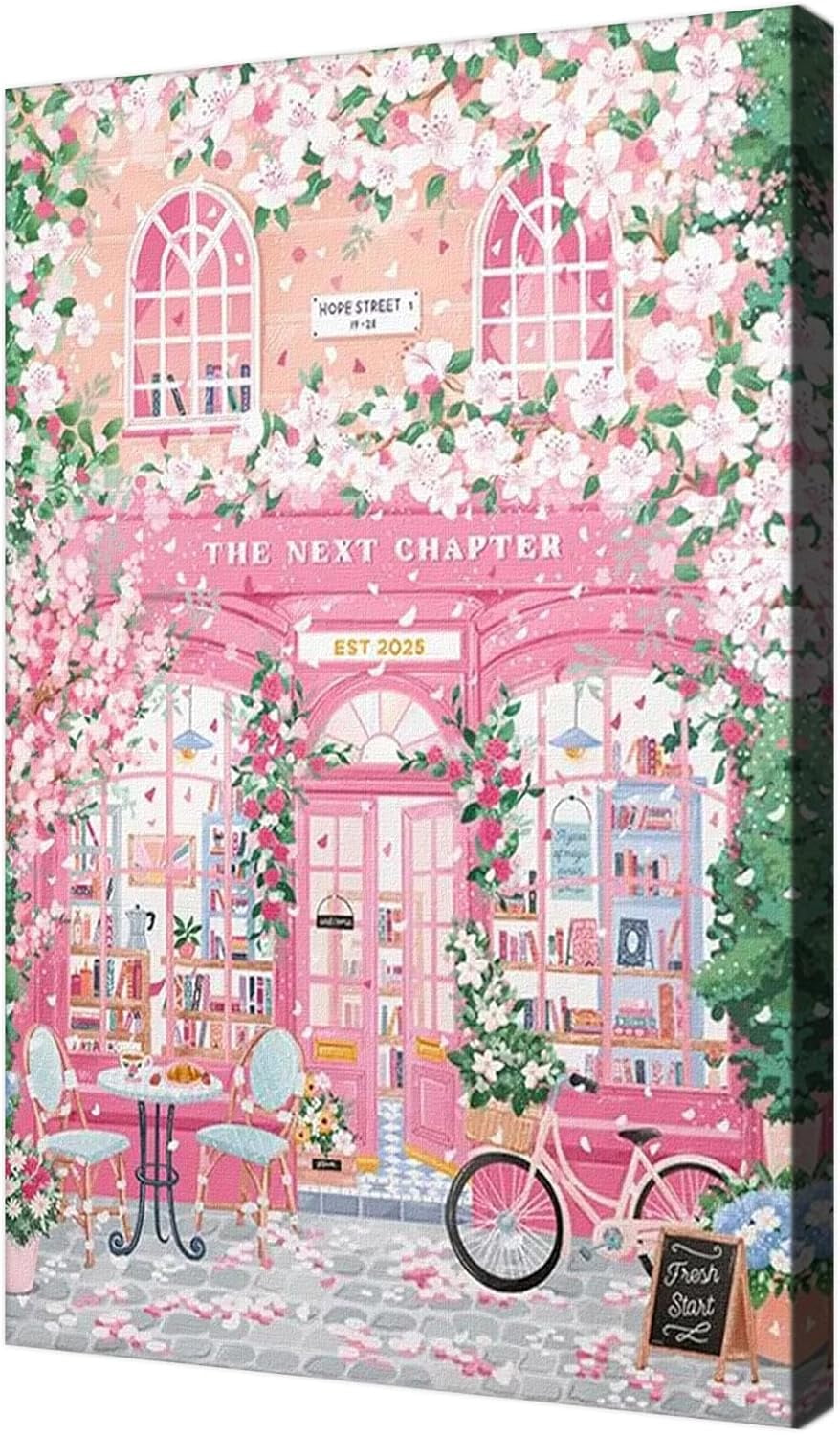 AVOI Vintage Romantic Wall Art Pink Bookshop Poster For Book Lover ...