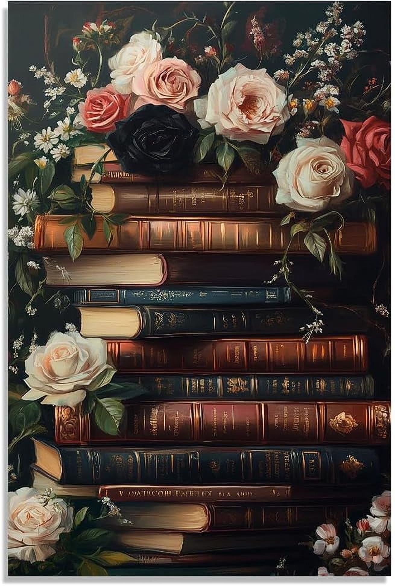 AVOI Vintage Victorian Wall Art-Bookish Floral Botanical Cottagecore ...