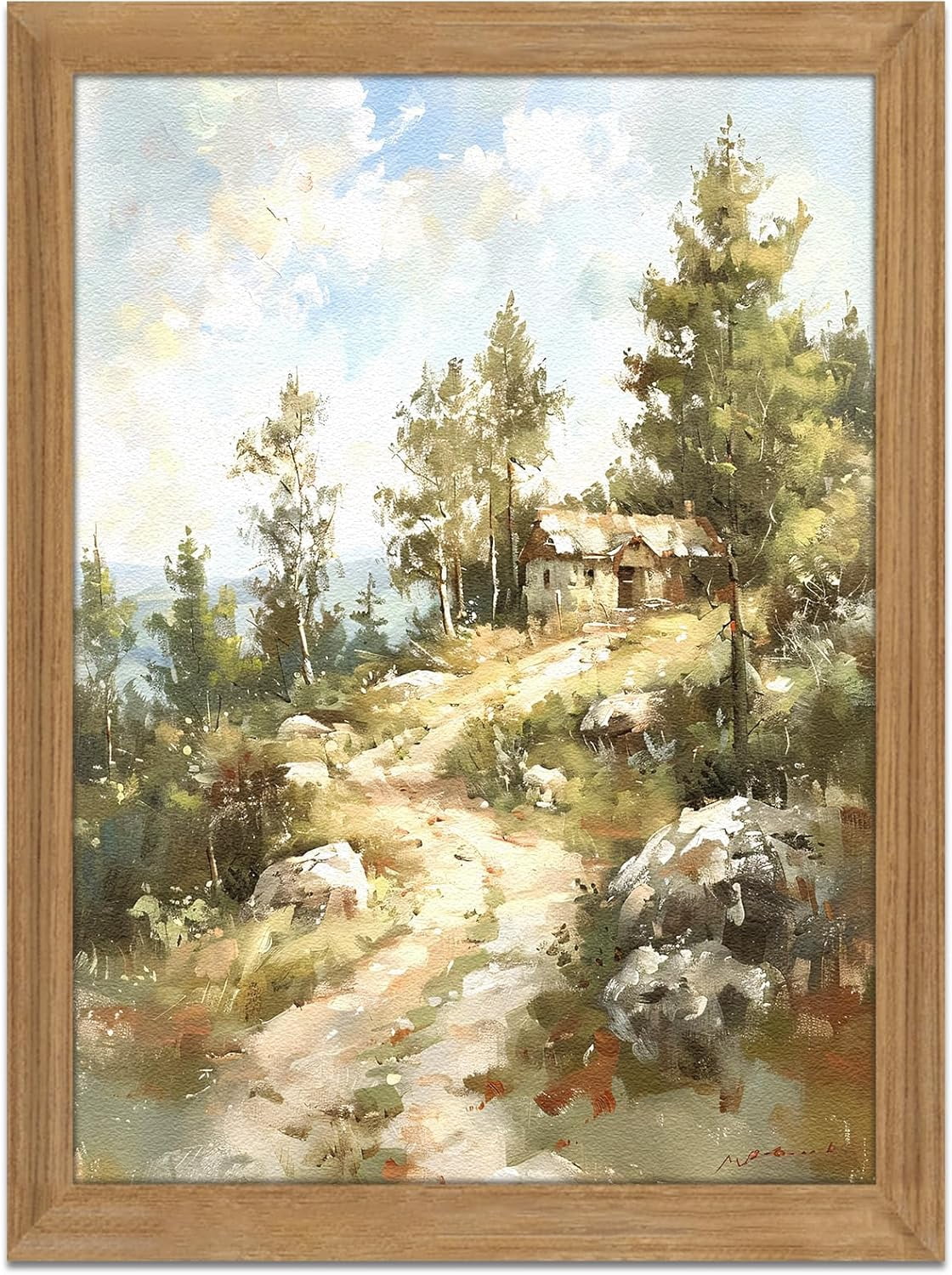 AVOI Vintage Wall Art - 3D Textures Vintage Wilderness Painting ...