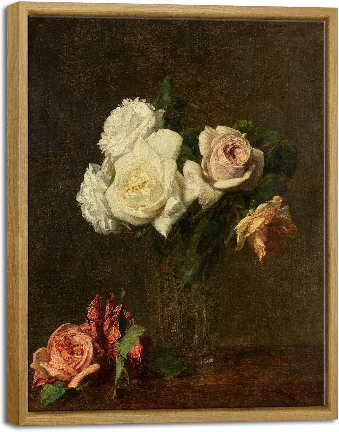 AVOI Vintage Wall Art Retro Framed Wall Decor for Bedroom Roses ...