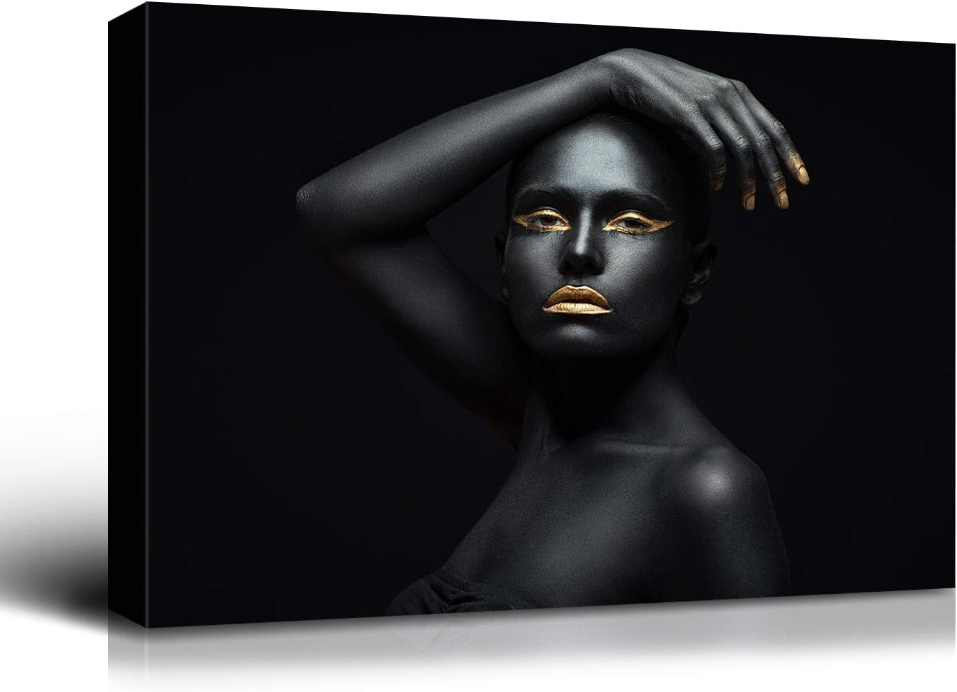 AVOI Wall Art African American Artwork Black Pretty Girl Style Painting on Canvas Poster Print ...