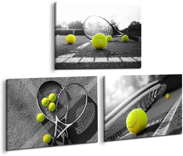 AVOI Wall Art Canvas Print Tennis Ball Pictures Artwork Black and White ...
