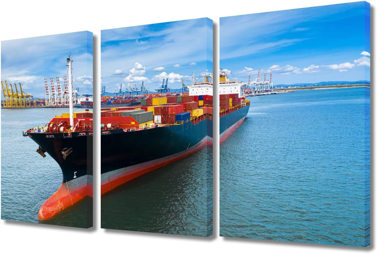 AVOI Wall Art Container Cargo Ship Carrying Commercial Container ...