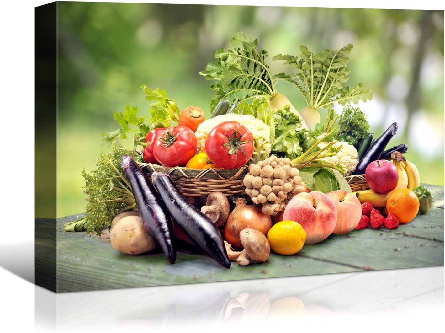 AVOI Wall Art for Kitchen Canvas Artwork Fruits Grapes Wine Bottle ...