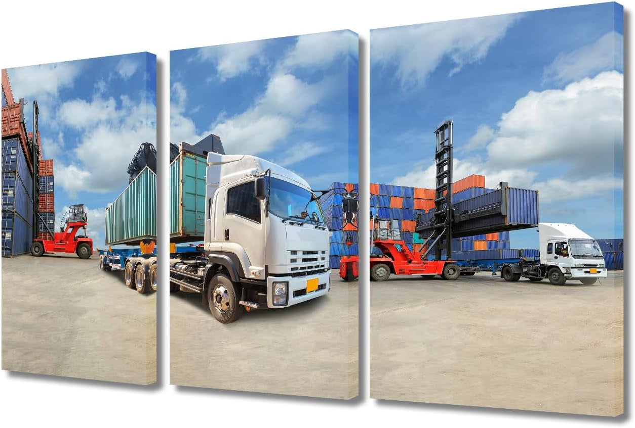 AVOI Wall Art for Living Room Truck with Industrial Container Cargo for ...