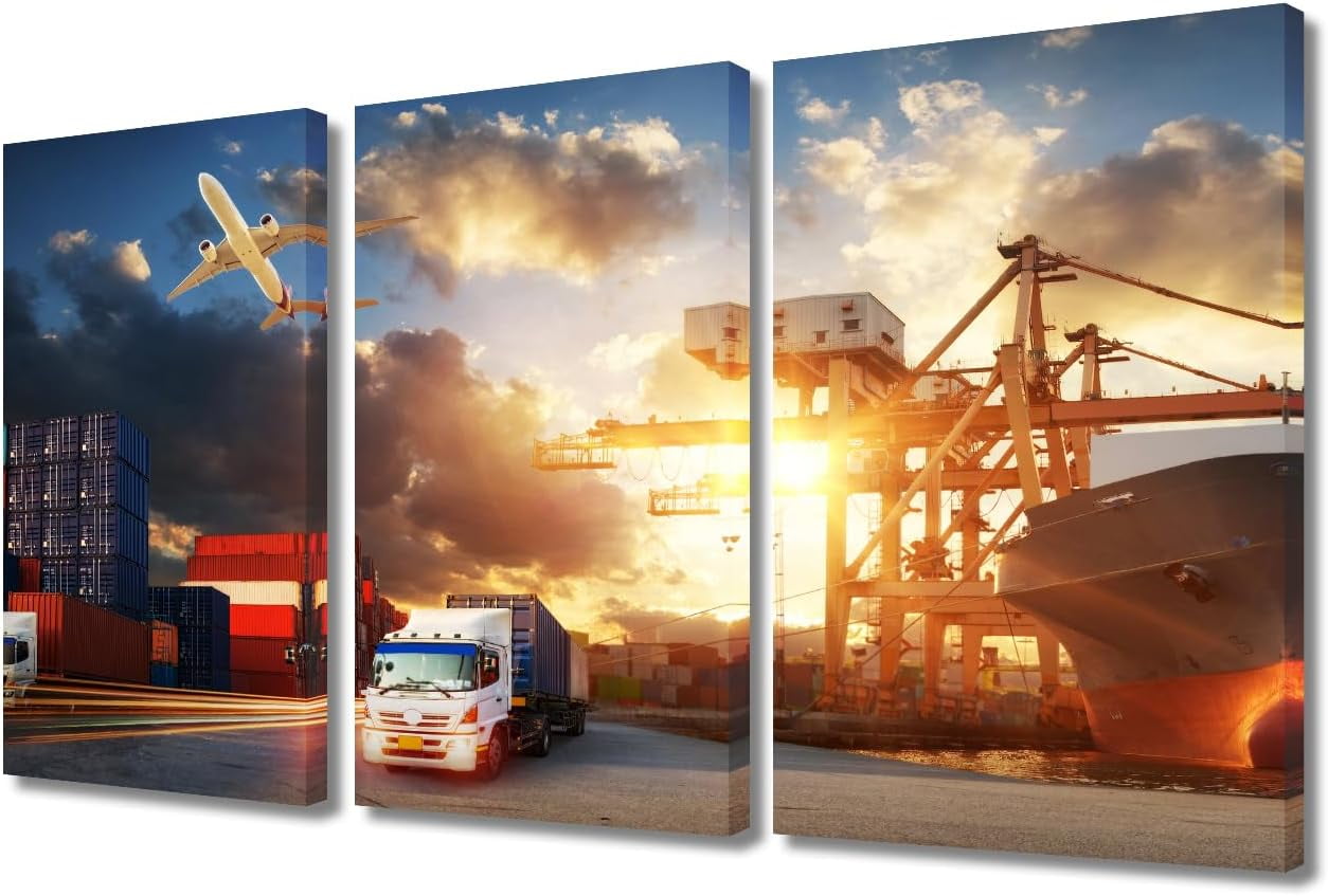 AVOI Wall Paintings for Living Room, Container Cargo Ship and Cargo ...