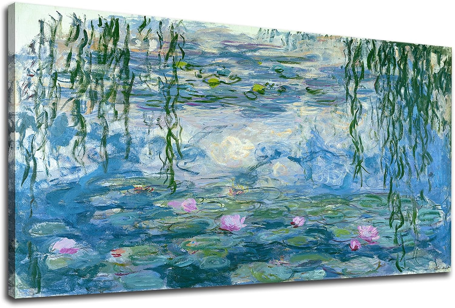 AVOI Water Lilies Wall Art Decor - Claude Monet Floral Painting ...