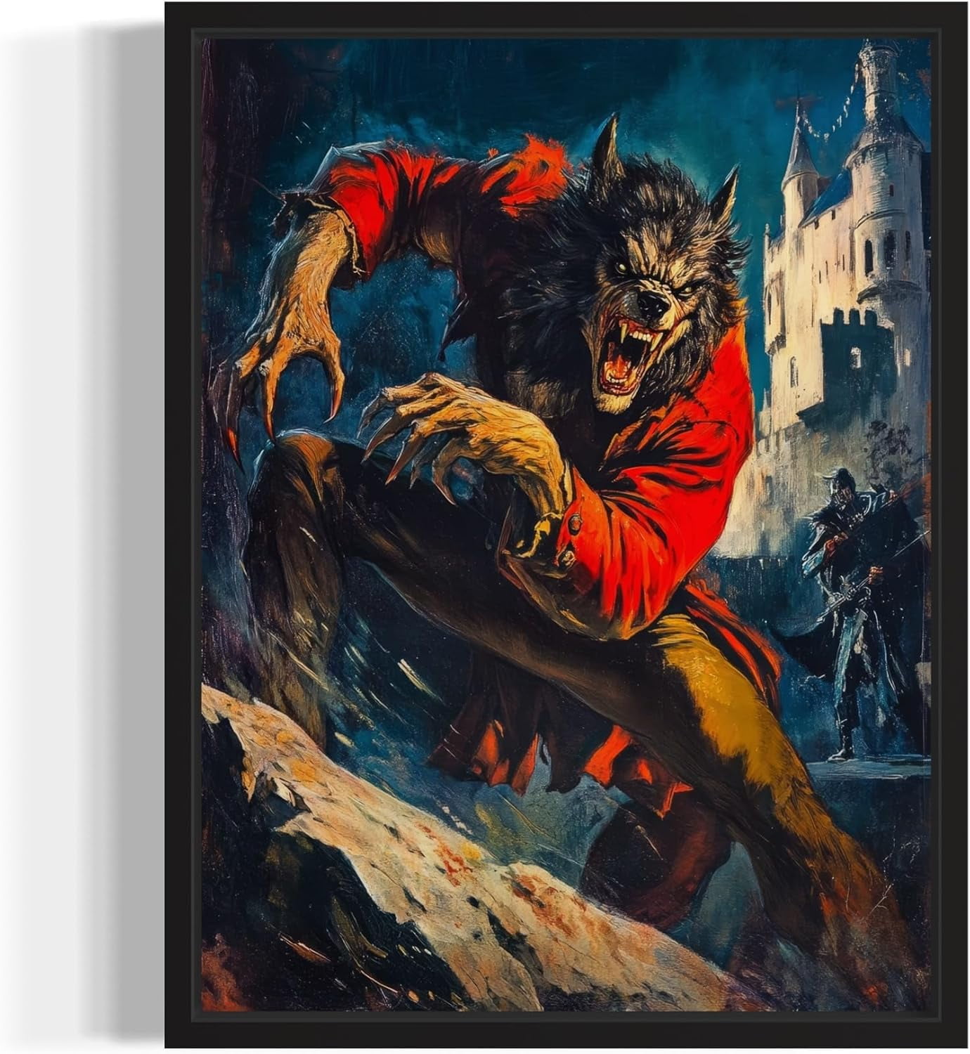 AVOI Werewolf Poster Art Print, Halloween Scary Vintage Wall Art Decor ...