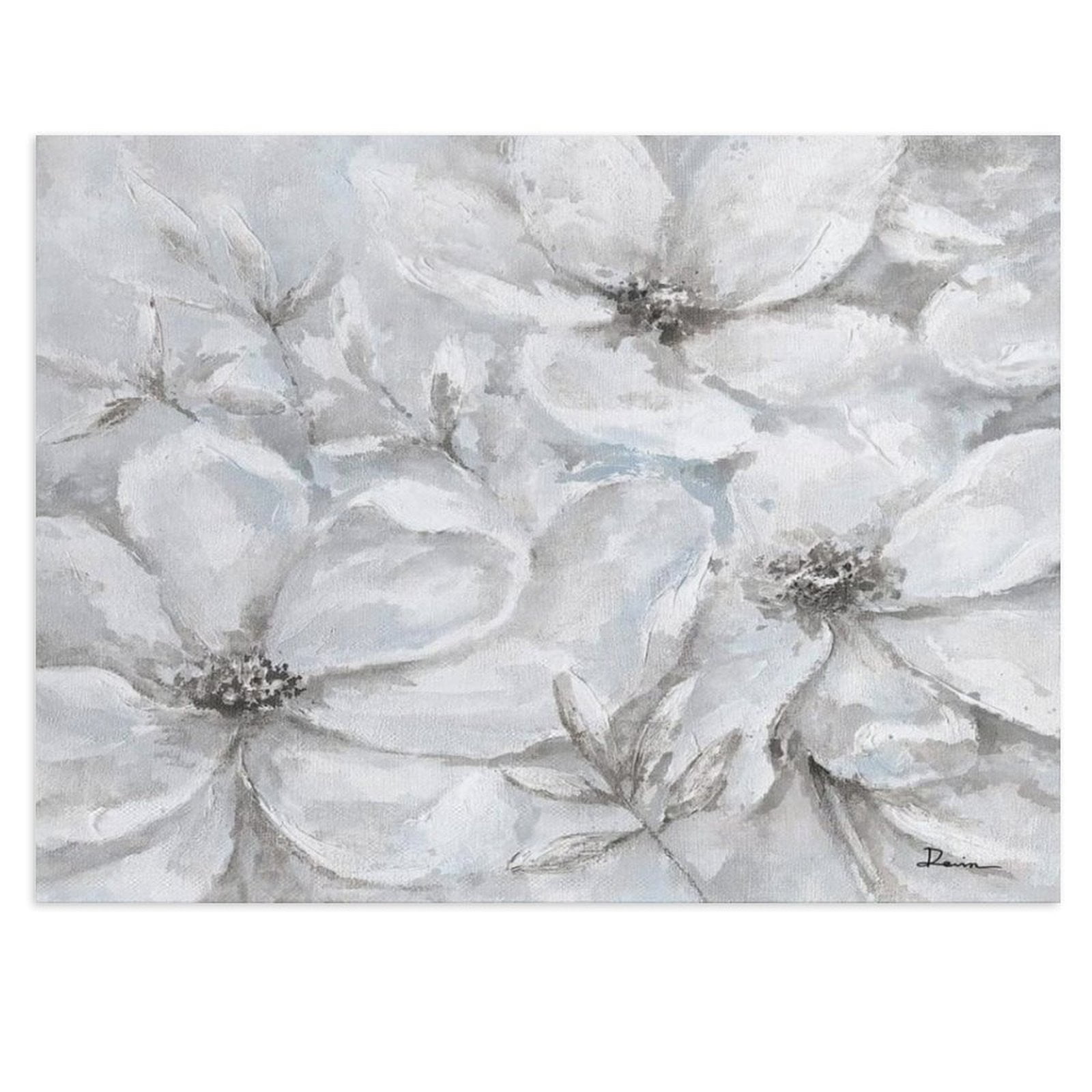 AVOI White Grey Flowers Wall Pictures: Grey Wall Decor Gray Wall Art ...