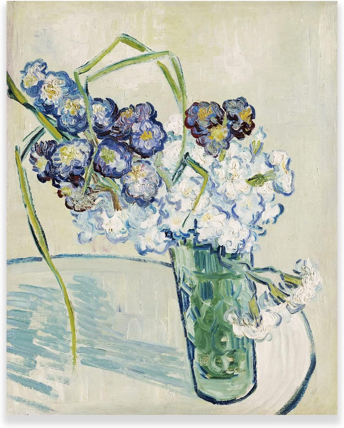AVOI White Roses & Irises-Vincent Van Gogh Oil Paintings on Canvas Wall ...