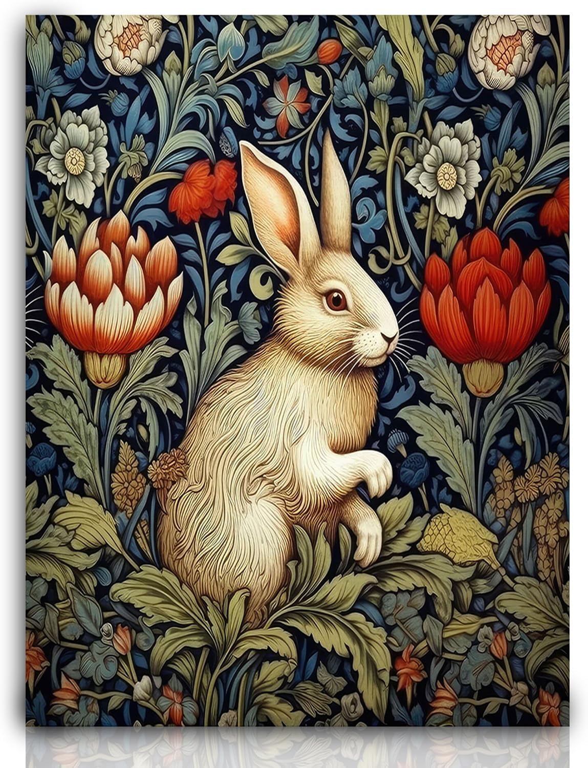 AVOI William Morris Vintage Gothic Art Prints Bunny Wall Art Painting ...