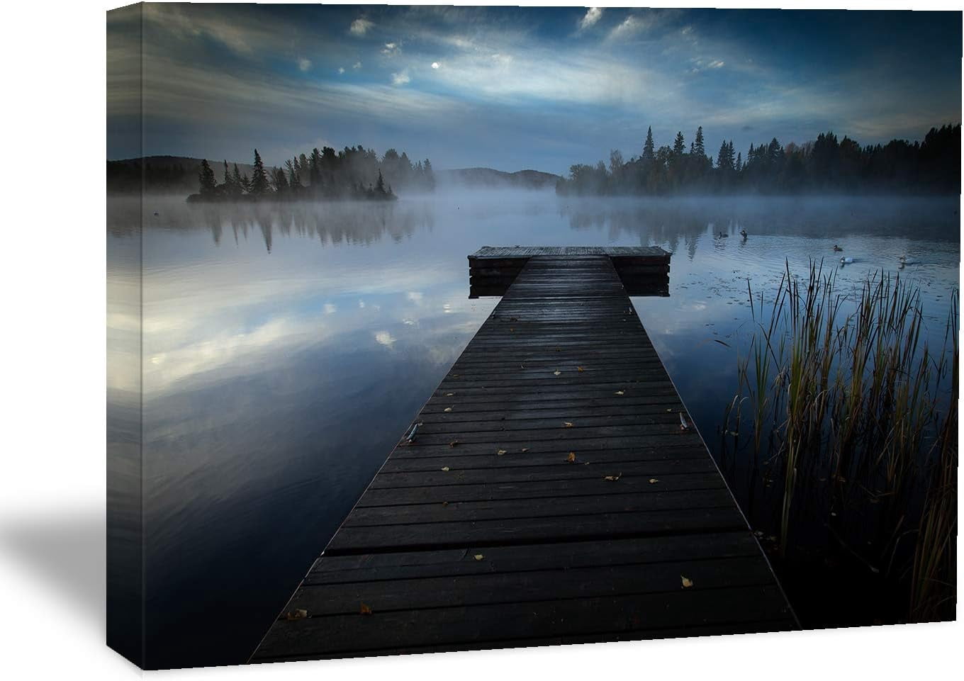 AVOI Wooden Bridge On The Sea- Canvas Wall Art Prints for Living Room ...