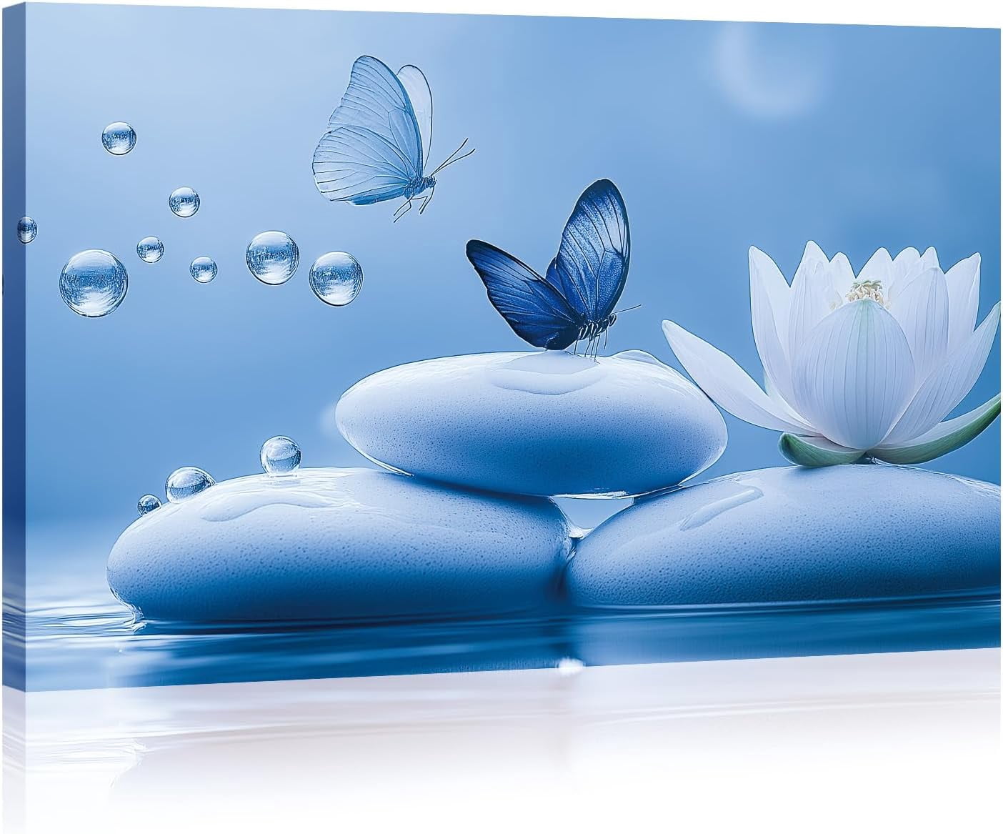 AVOI Zen Canvas Wall Art Bathroom Decor Bloom White Flower Prints ...