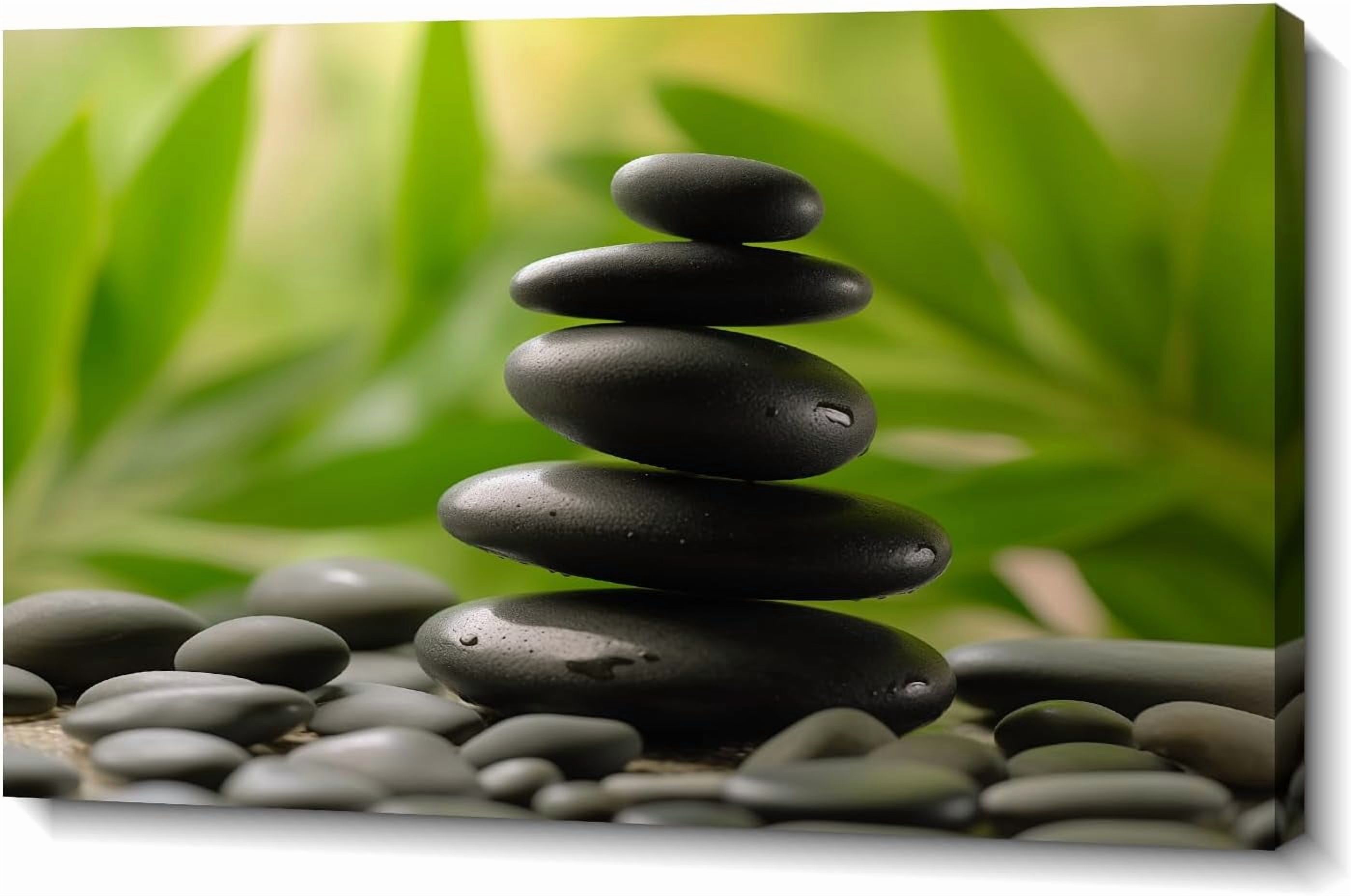 AVOI Zen Canvas Wall Art Black Stones Pictures Spa Spiritual Room Wall ...