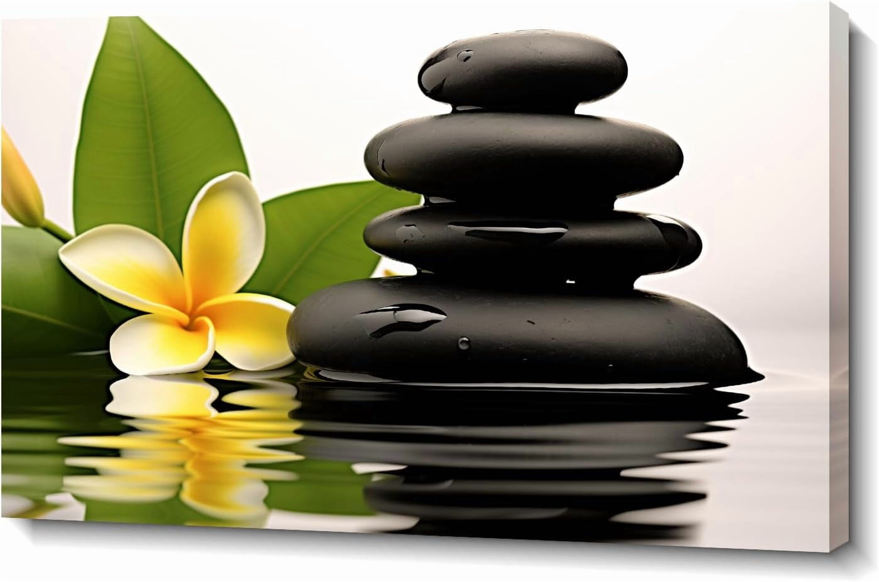 AVOI Zen Canvas Wall Art Spa Stones on Water Pictures Spiritual Room ...