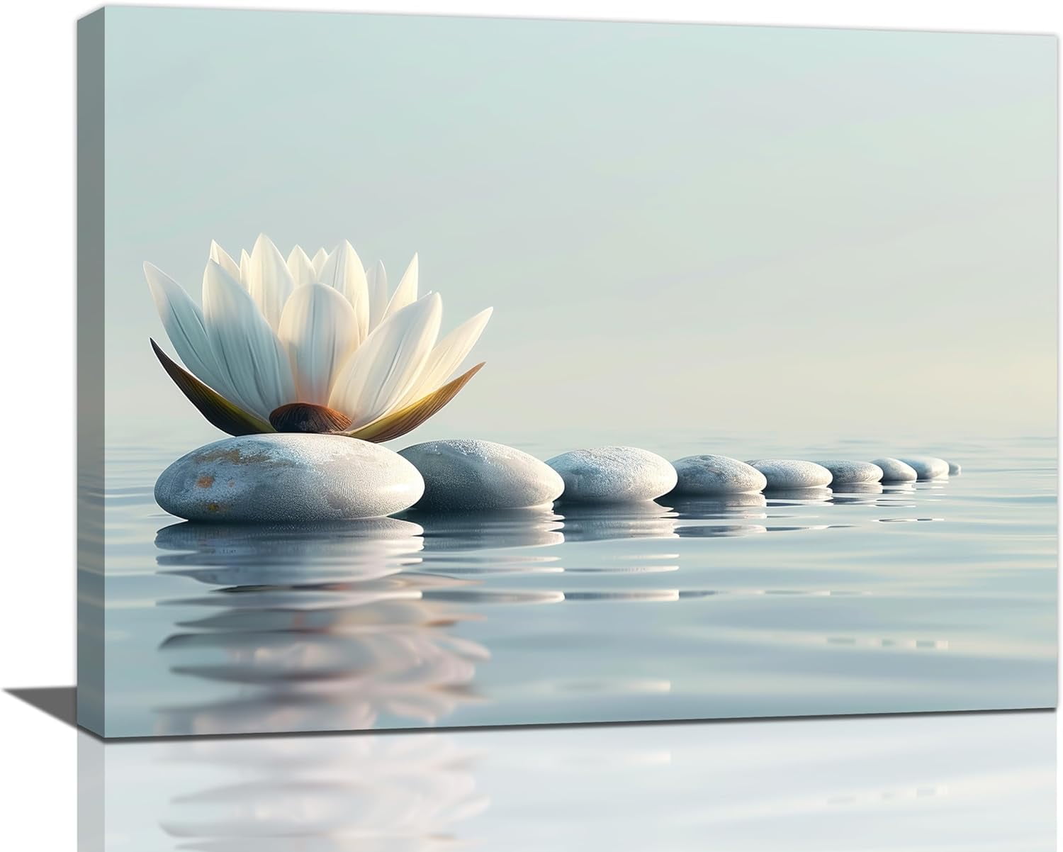 ASPORIC Canvas Print Wall Art Galloping White, Brown & Black Horses ...