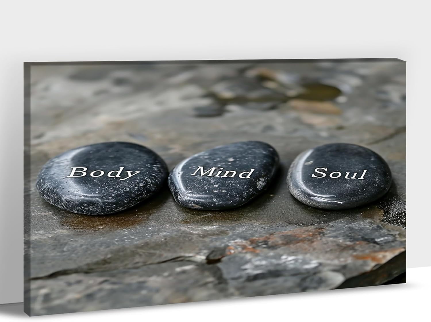 AVOI Zen Wall Art, Body Mind Soul Stone Pictures Wall Decor Canvas ...