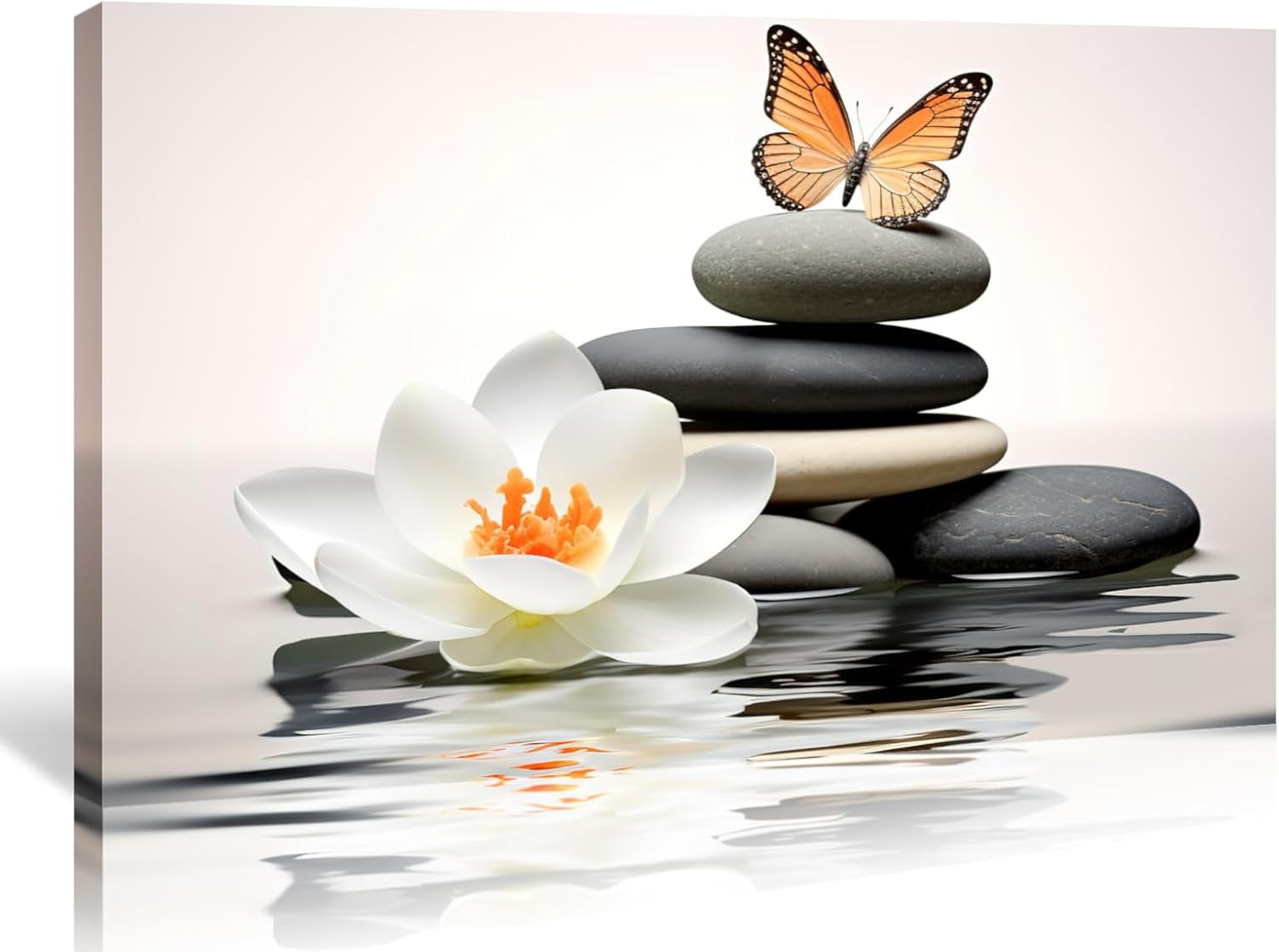 AVOI Zen Wall Art,Lotus Painting Canvas Print Wall Decor Spa Stones ...