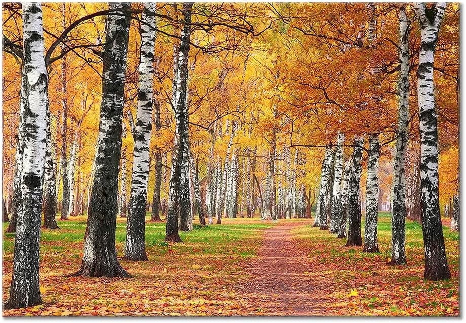 AVOI autumn forest canvas wall art: fall forest picture Golden woods ...