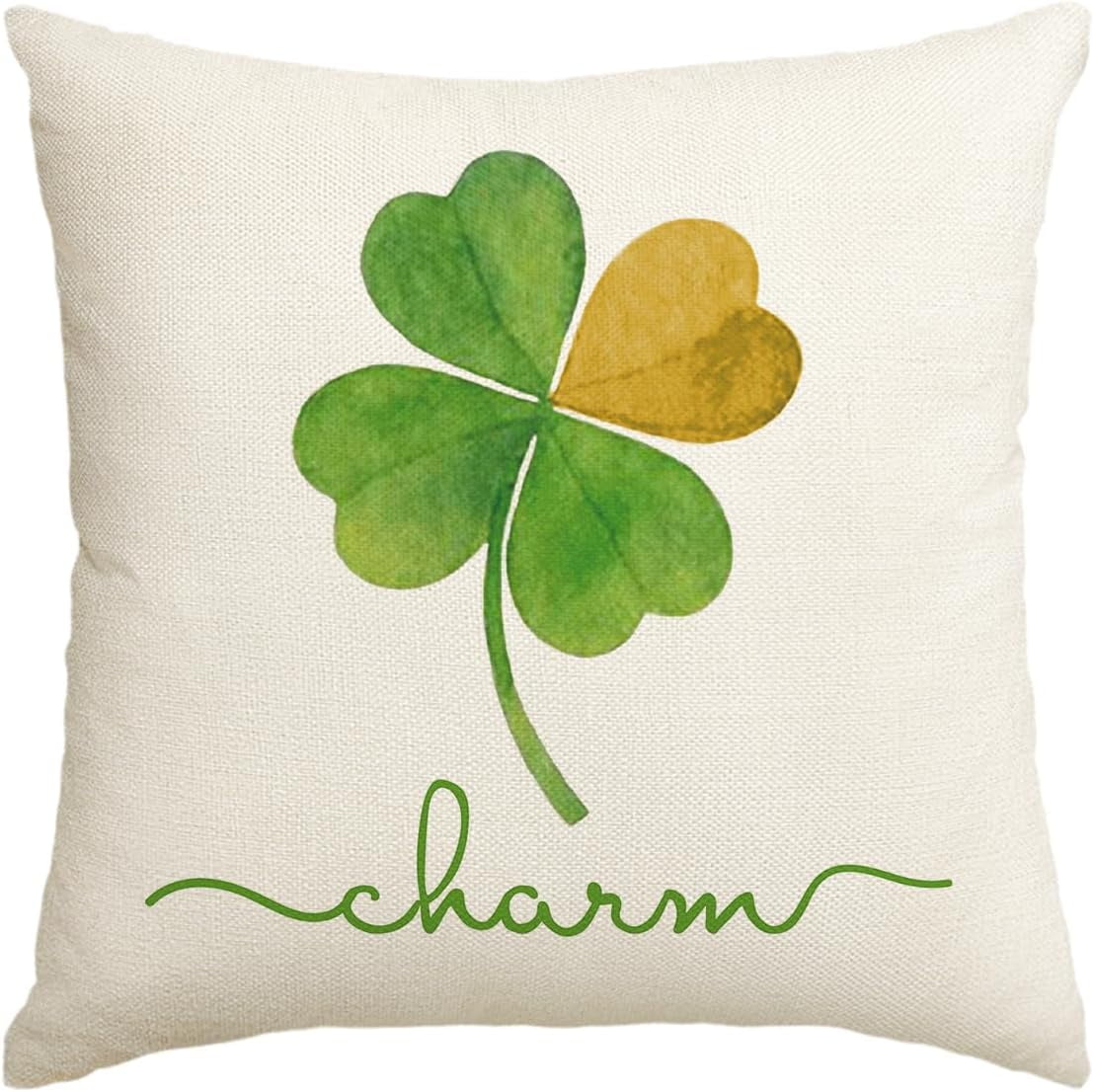 AVOIN Watercolor Shamrock Lucky Clover Throw Pillow Cover, 20 x 20 Inch ...