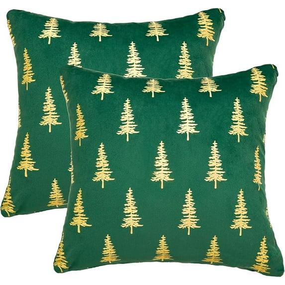 AVOIN colorlife Christmas Red Velvet Throw Pillow Covers 18 x 18 Inch ...