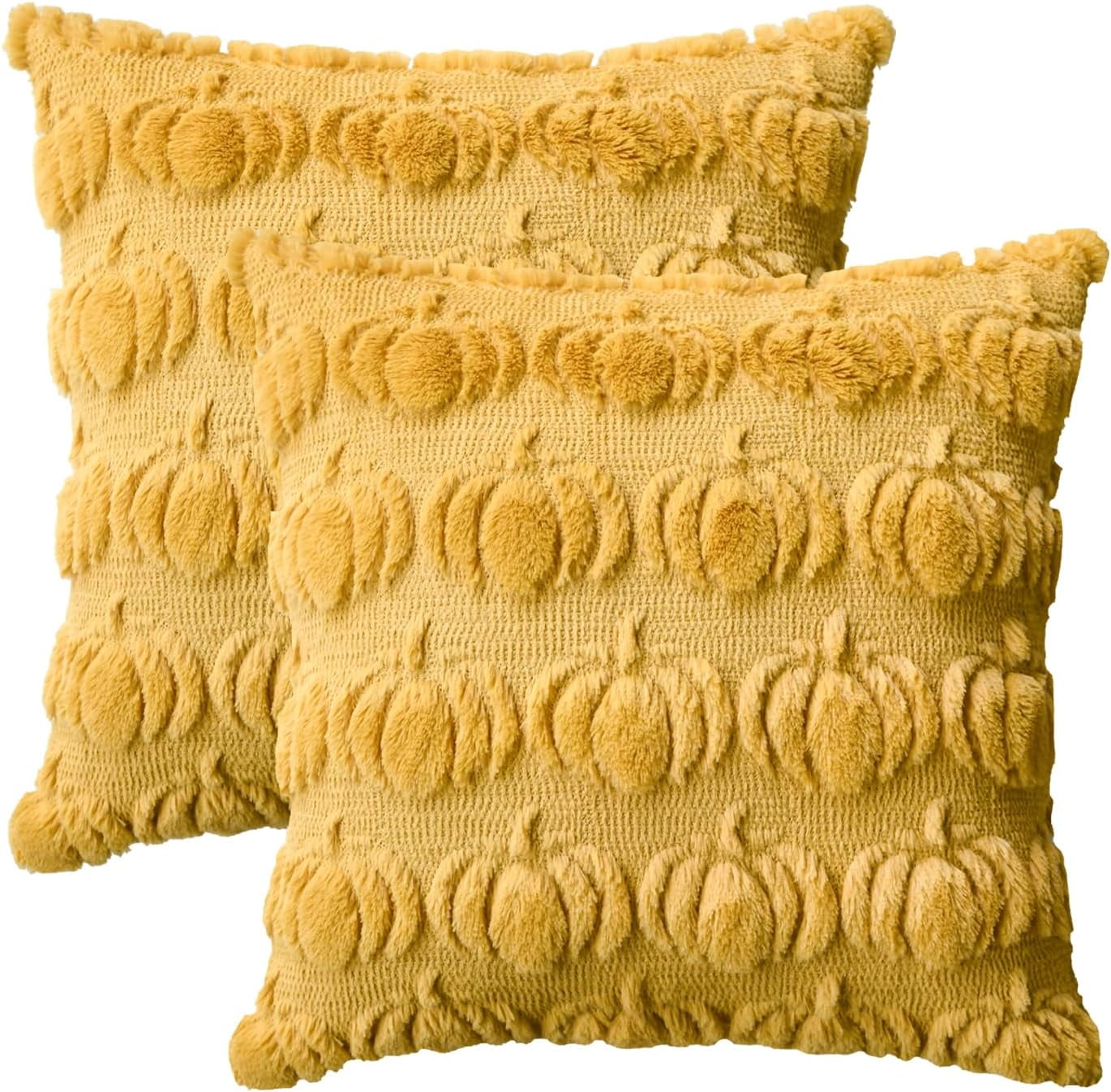 AVOIN colorlife Fall Pumpkin Ginger Throw Pillow Covers, 18 x 18 Inch ...