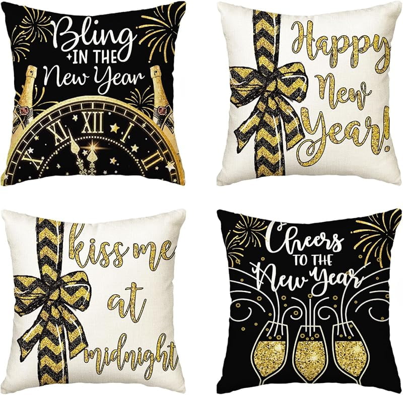 AVOIN colorlife Happy New Year Cheers at The New Year Throw Pillow ...