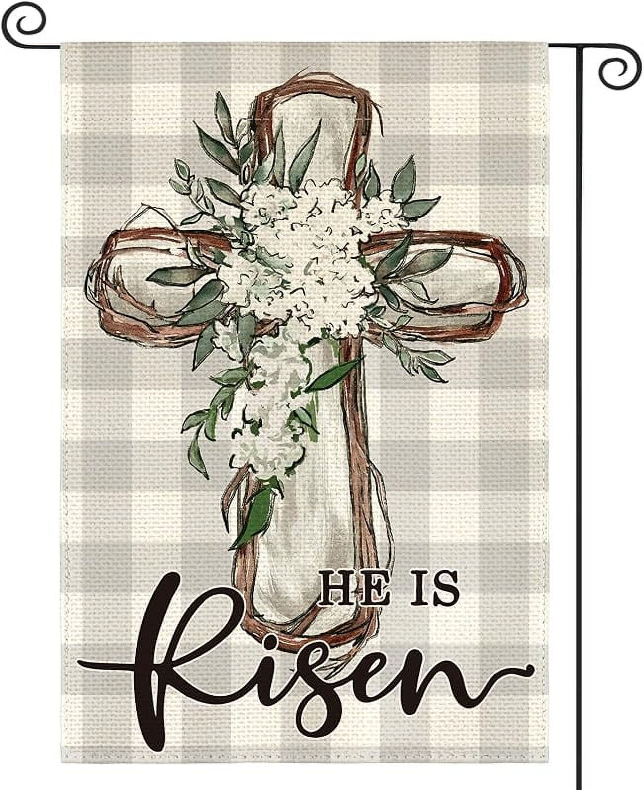 AVOIN colorlife He Is Risen Easter Garden Flag 12x18 Inch Double Sided ...