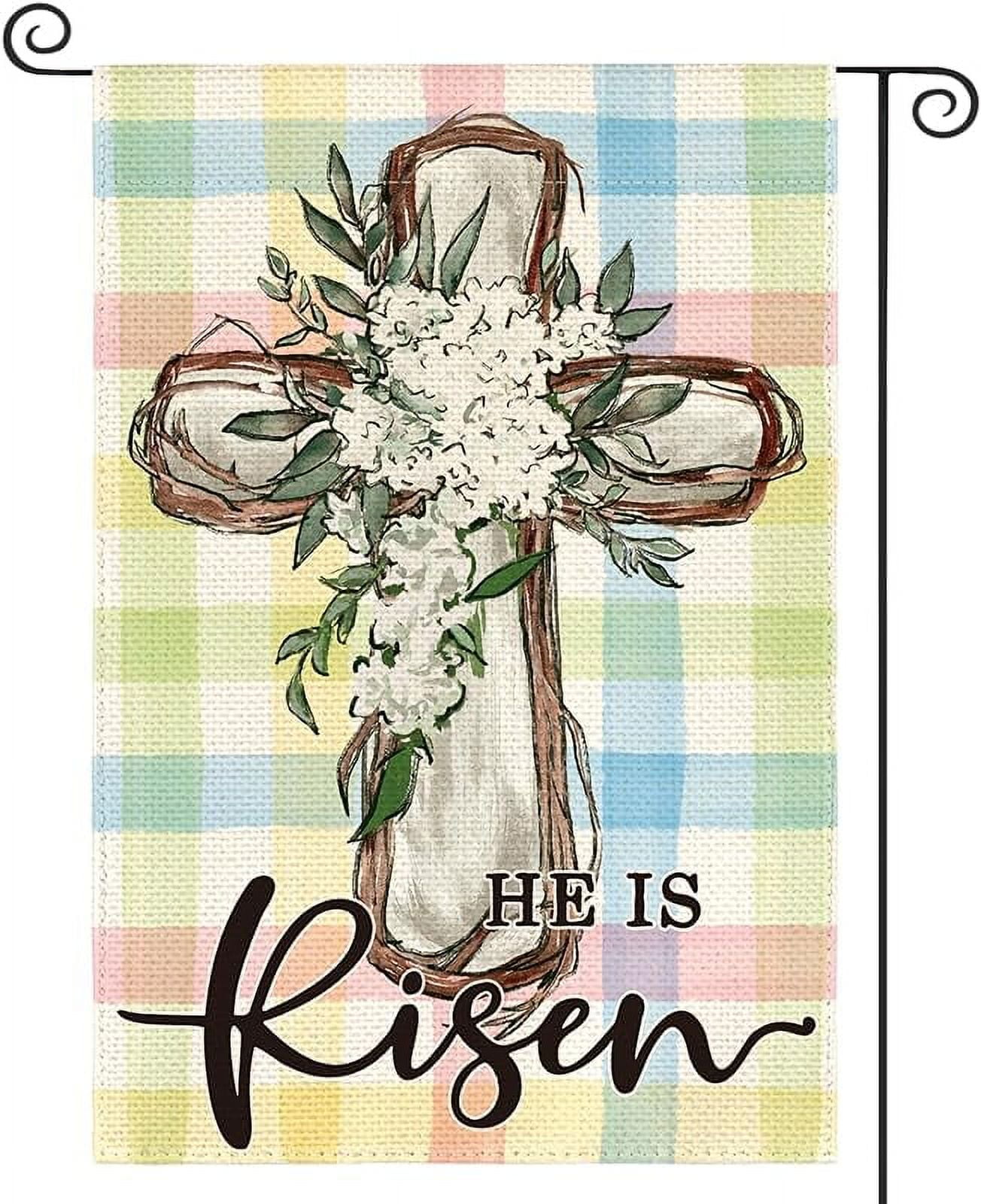 AVOIN colorlife He Is Risen Easter Garden Flag 12x18 Inch Double Sided ...