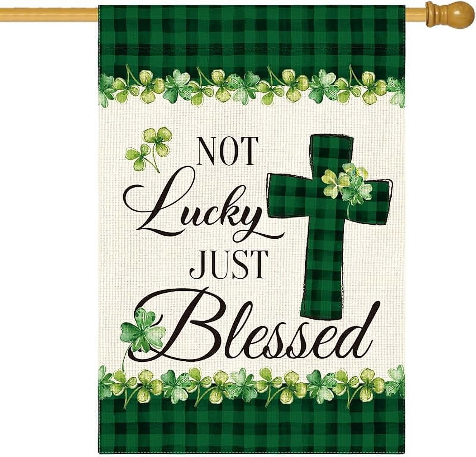 AVOIN colorlife Lucky Clover St Patricks Day House Flag Double Sided ...