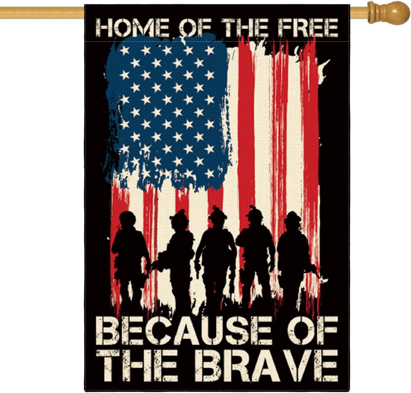 AVOIN colorlife Memorial Day Patriotic House Flag 28x40 Inch Double ...