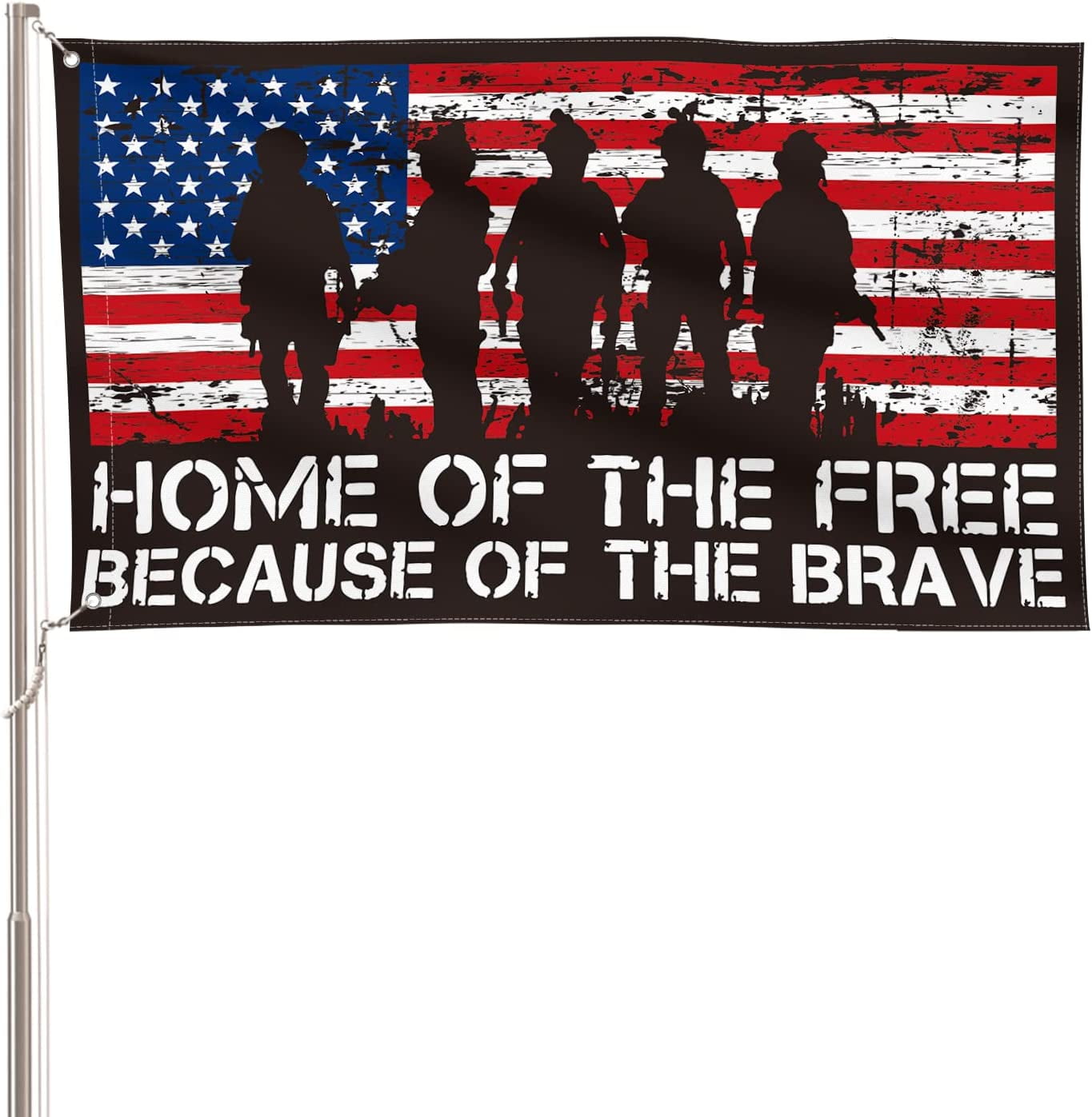 AVOIN colorlife Memorial Day Patriotic House Flag 3x5 FT Double Sided ...