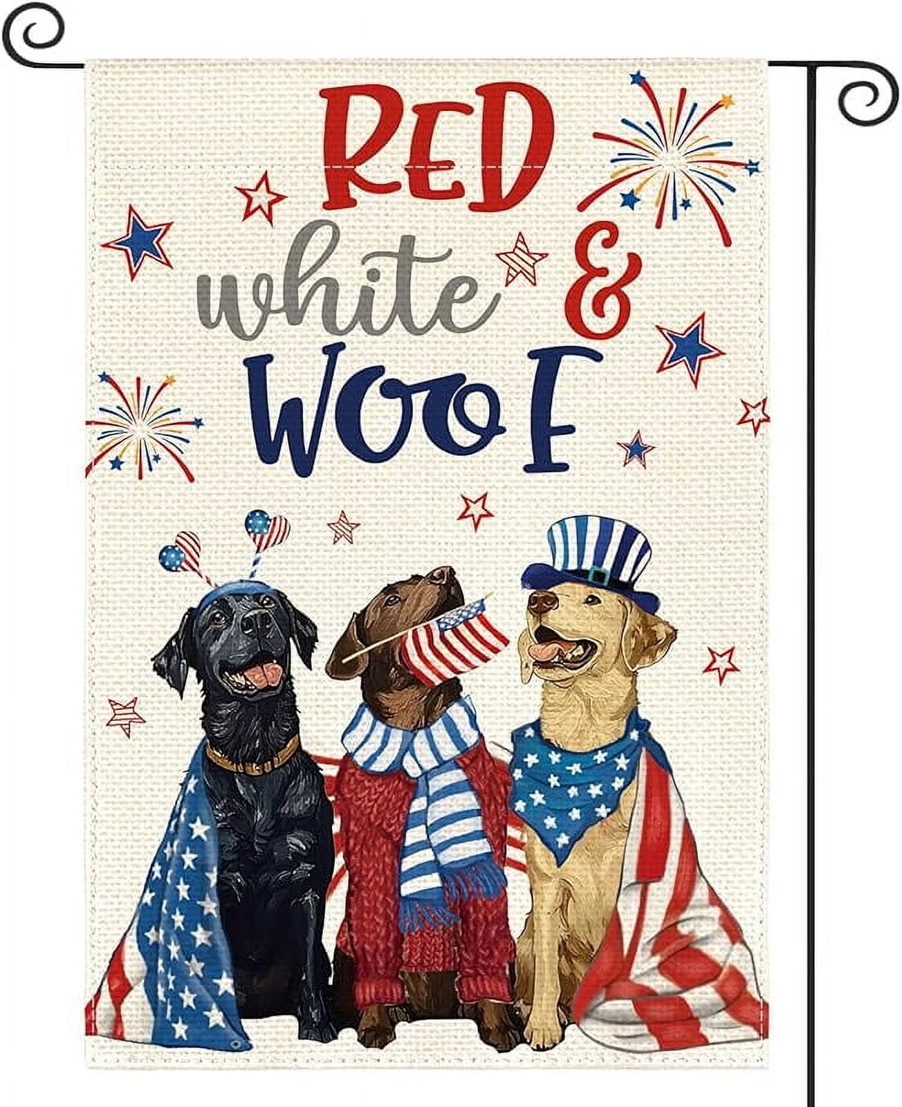 Patriotic 4th of July Dogs Garden Flag 12x18 Inch Double Sided ...