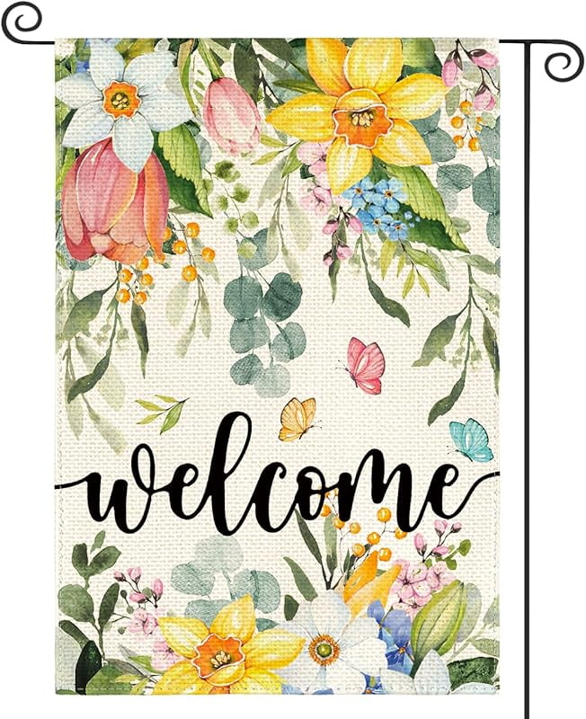 AVOIN colorlife Spring Flowers Garden Flag 12 x 18 Inch Double Sided ...