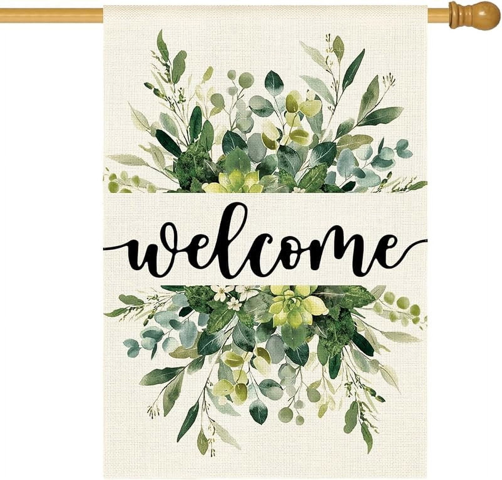 AVOIN colorlife Spring Summer Floral Welcome House Flag 28x40 Inch ...