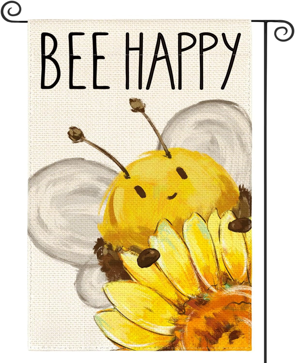 AVOIN colorlife Summer Bee Happy Garden Flag 12x18 Inch Double Sided ...
