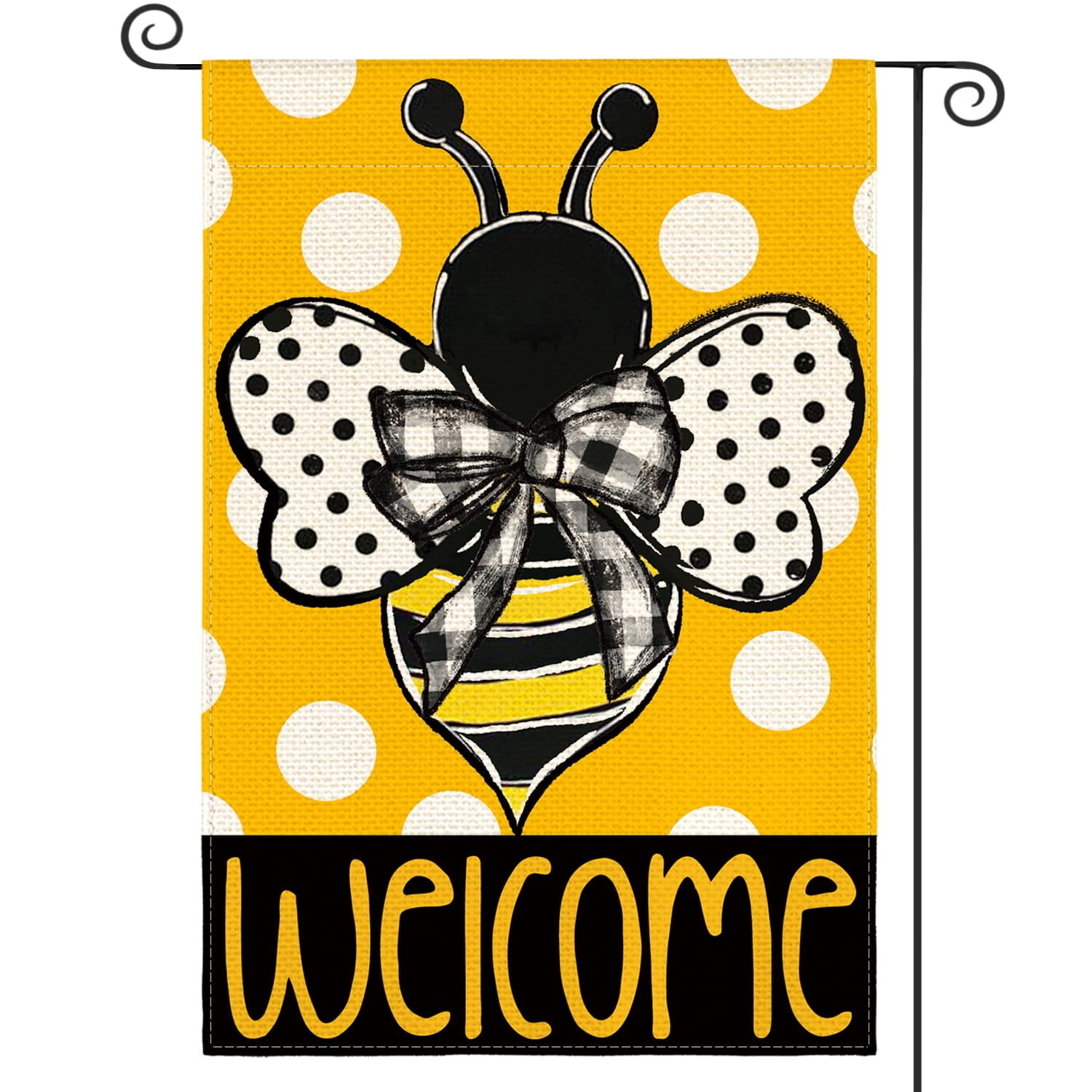 AVOIN colorlife Summer EC36 Polka Dot Bee Welcome Garden Flag 12x18 ...
