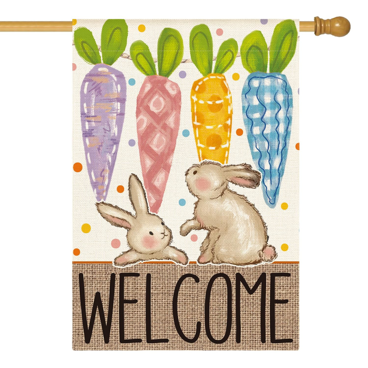 AVOIN colorlife Welcome Easter House Flag 28x40 Inch Double Sided ...