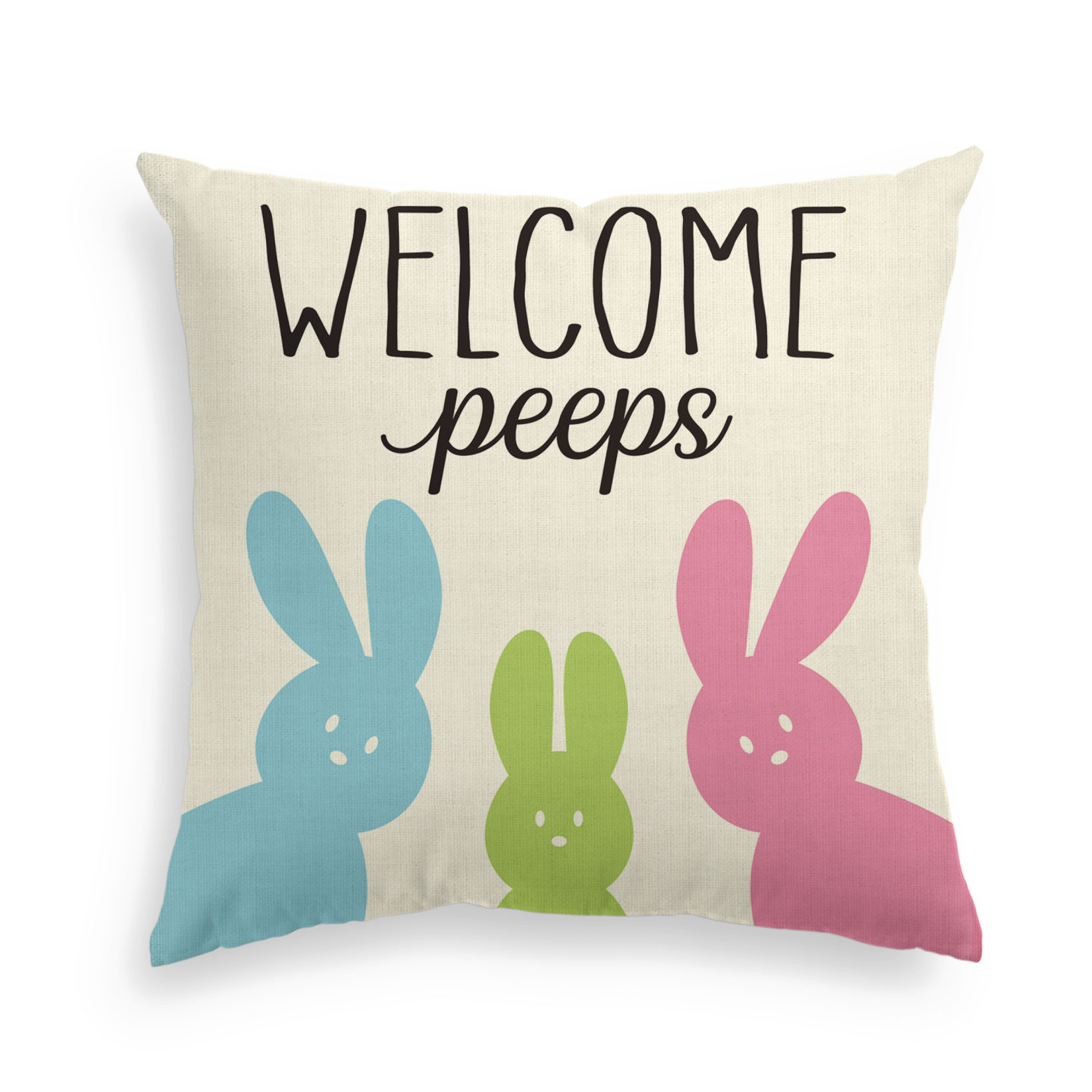 AVOIN colorlife Welcome Peeps Easter Multi Color Bunny Throw Pillow ...