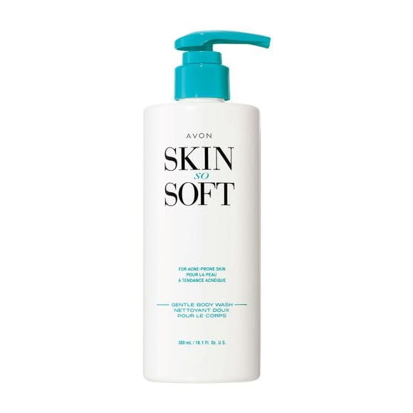 AVON Skin So Soft WHF2 Gentle Body Wash for Acne Prone Skin, Exfoliates ...