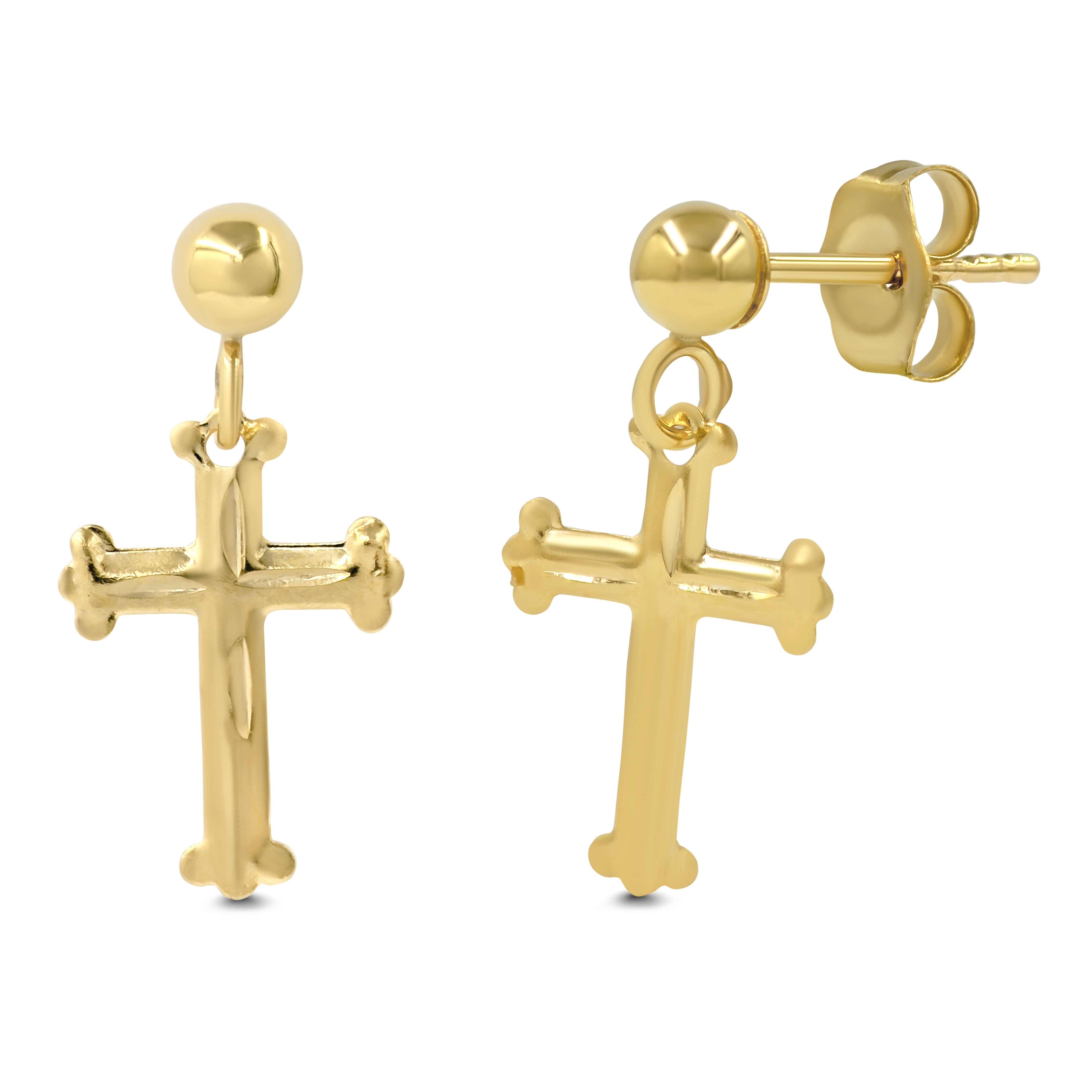 AVORA 10K Yellow Gold Dangling Cross Earrings - Walmart.com AVORA 10K Yellow Gold Dangling Cross Earrings - Walmart.com